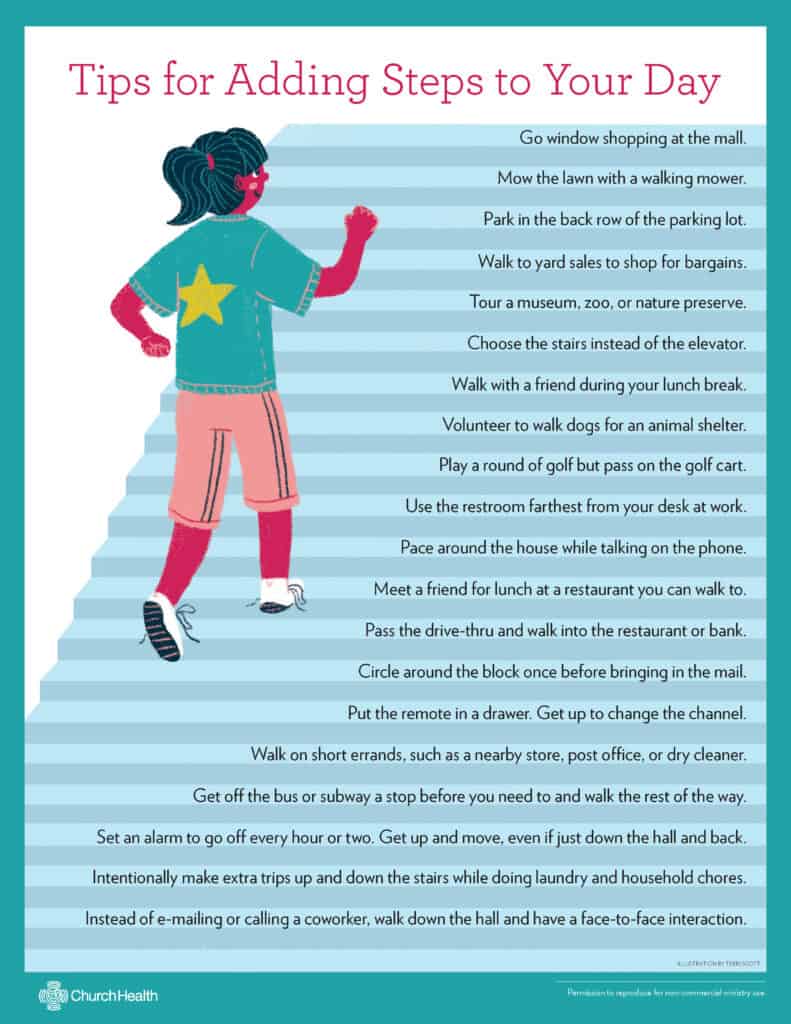 Tips for Adding Steps to Your Day | Church Health