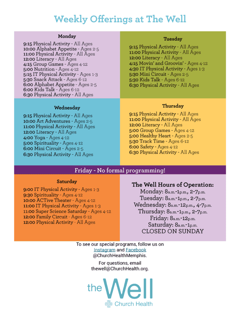 The Well Hours & Schedule | Church Health